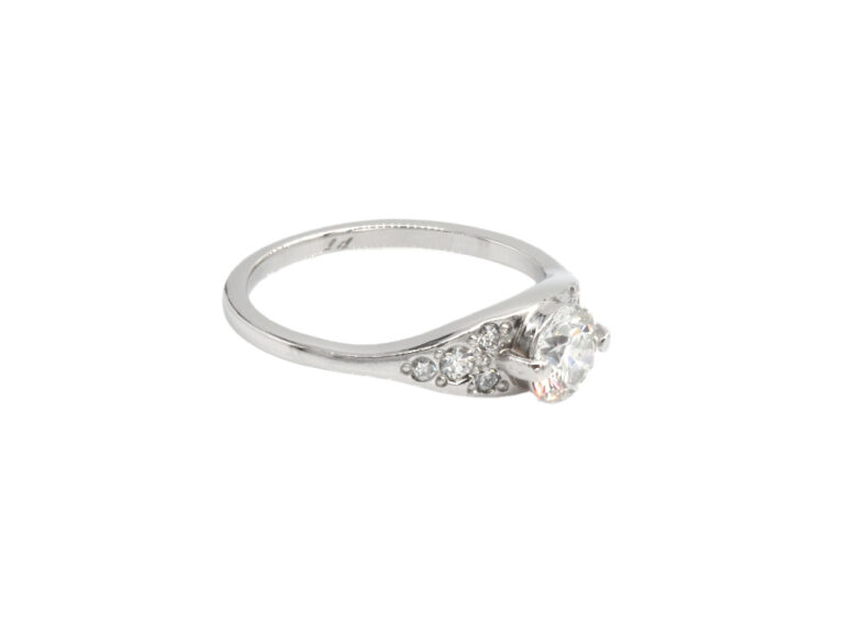 Deco-Style Platinum Engagement Ring